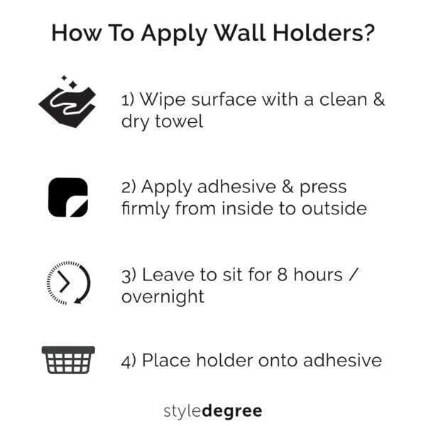 Attach wall holders with adhesive in 4 simple steps! - Style Degree