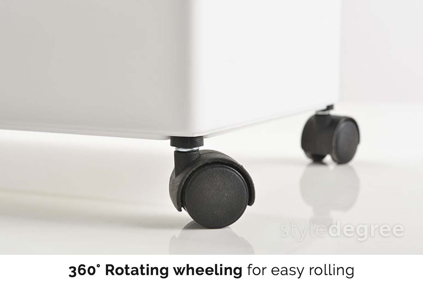 360° Rotating wheels, Luxe Storage Trolley - Style Degree