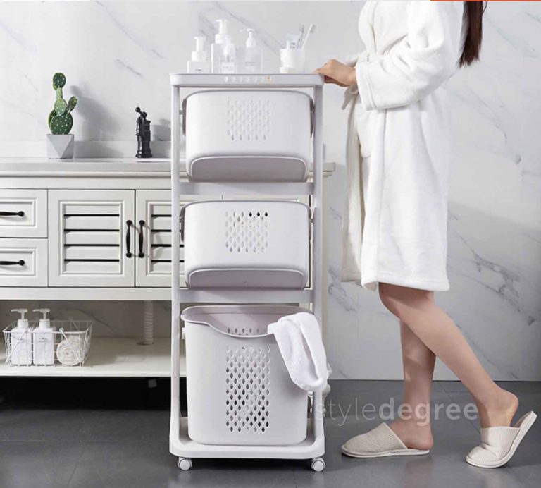 Multi-Tier Laundry Basket With Wheels | Trolley & Clothes | Style Degree
