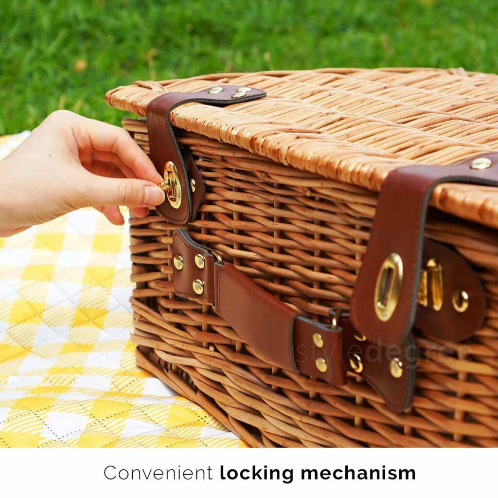 Retro Rattan Picnic Basket Set | Picnic Mat | Style Degree Singapore