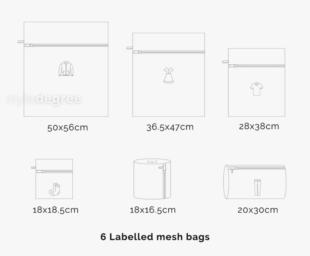 Labelled Laundry Mesh Bag (6pc Set) | Easy Identification | Style Degree