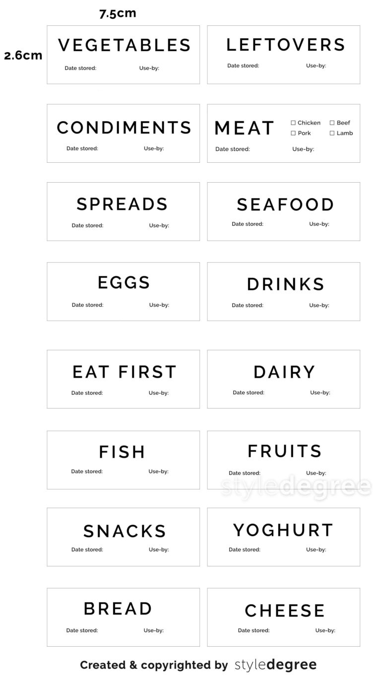 Fridge Sticker Label | Easy Food Storage Identification | Style Degree