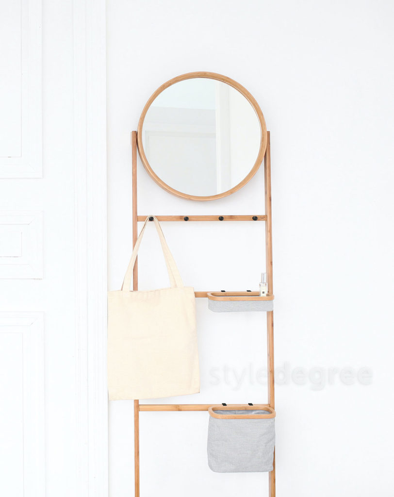 Gaia Ladder Storage Rack With Mirror | Beautiful & Eco-friendly