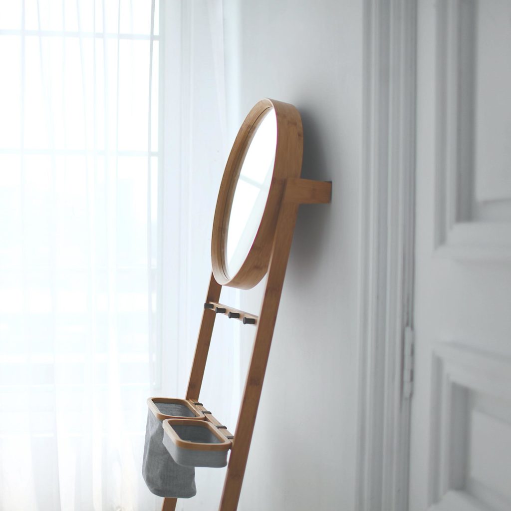 Gaia Ladder Storage Rack With Mirror | Beautiful & Eco-friendly