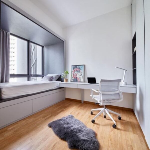 Bay window platform bed with storage - StyleMag - Style Degree