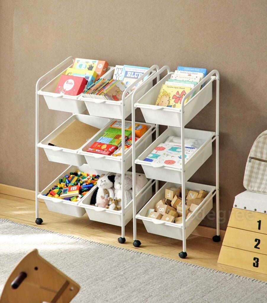 Angled Storage Bin Trolley | Toys, Books & More | Style Degree