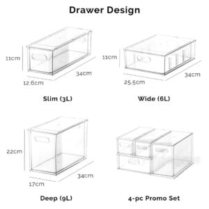 Clear Multi-Purpose Storage Drawer | Stackable, Accessible | Style Degree