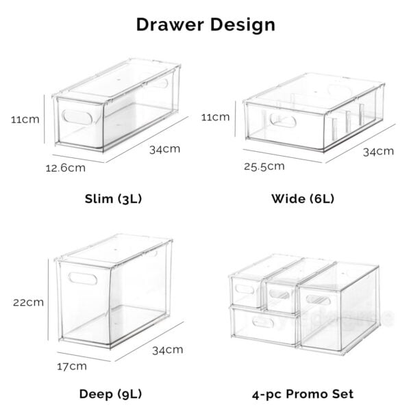 Clear Multi-Purpose Storage Drawer | Stackable, Accessible | Style Degree