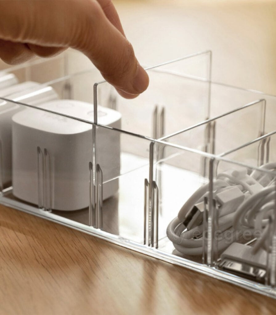 Clarity Cable Storage Box (With Dividers) | Desk & Drawer | Style Degree