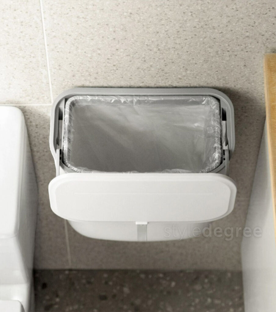 Modern Wall & Cabinet Dustbin (With Lid) | Hangs Easily to Save Space