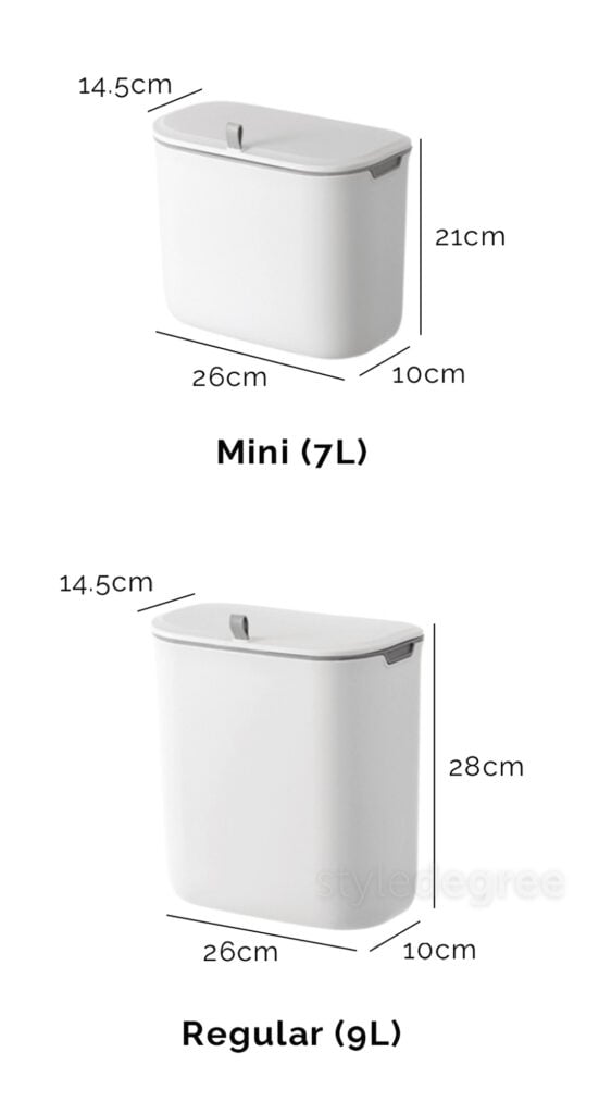 Modern Wall & Cabinet Dustbin (With Lid) | Hangs Easily to Save Space