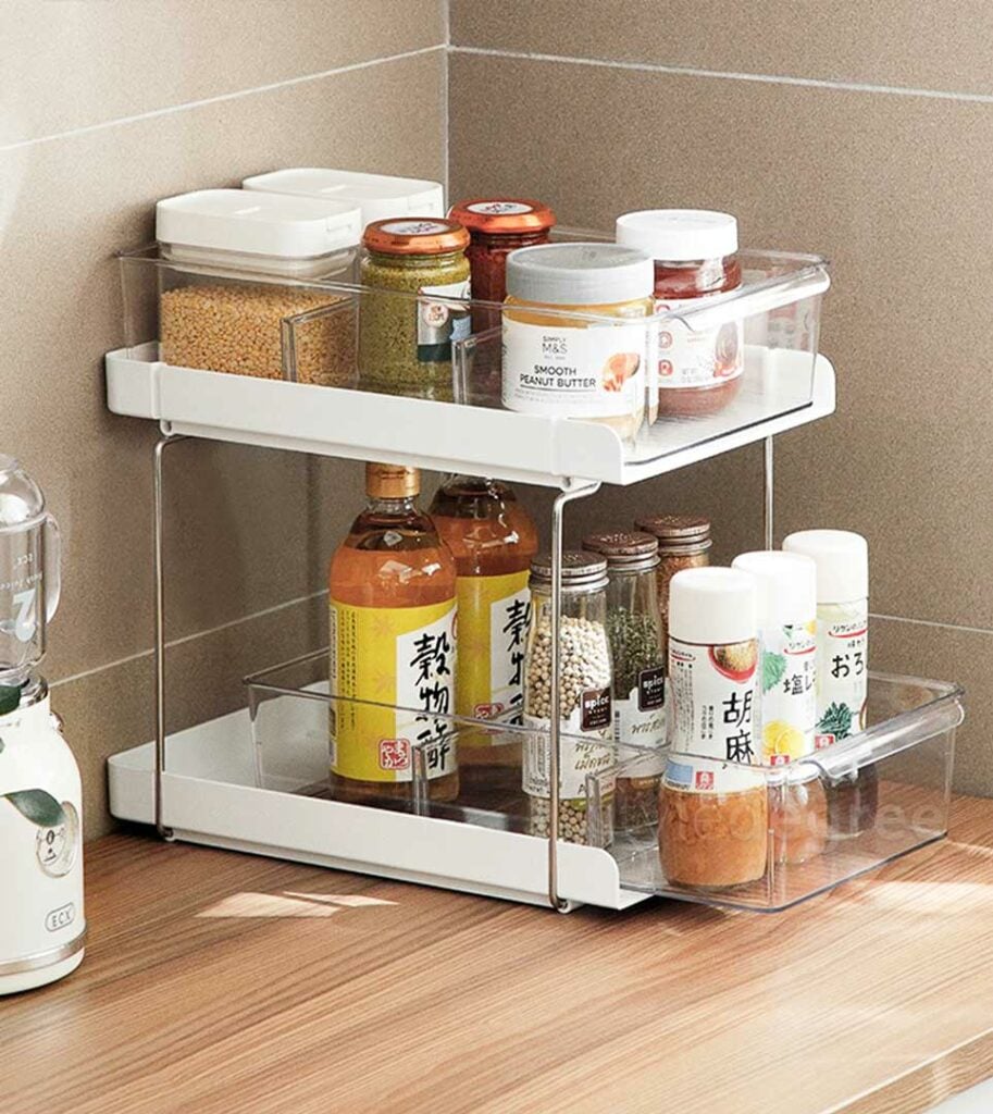 Clear Dual Sliding Storage Organizer | Undersink & Countertop