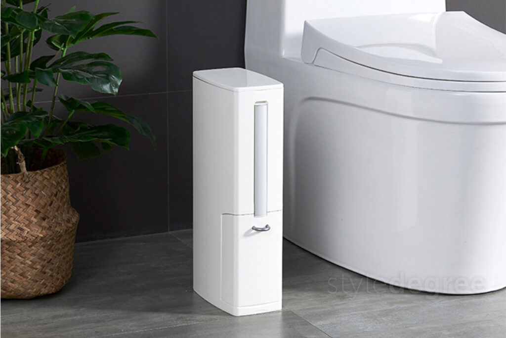 2-in-1 Toilet Dustbin & Bowl Scrub | Slim Design | Style Degree