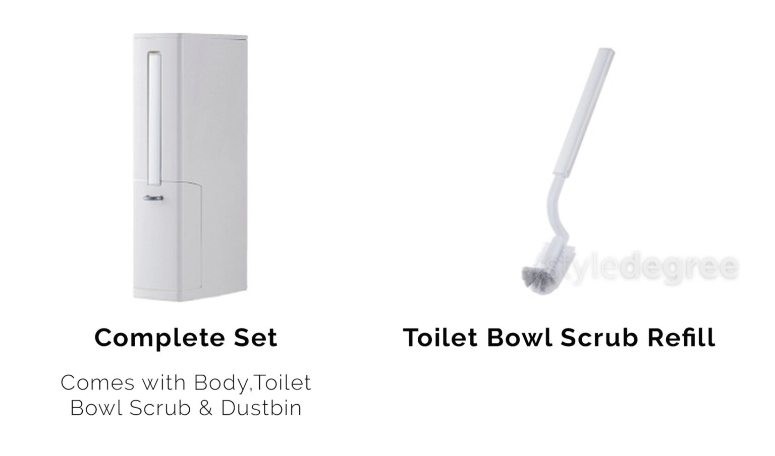 2-in-1 Toilet Dustbin & Bowl Scrub | Slim Design | Style Degree