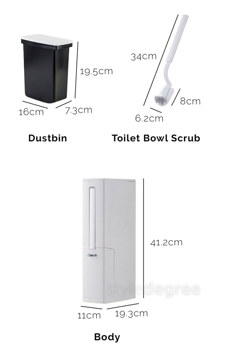 2-in-1 Toilet Dustbin & Bowl Scrub | Slim Design | Style Degree