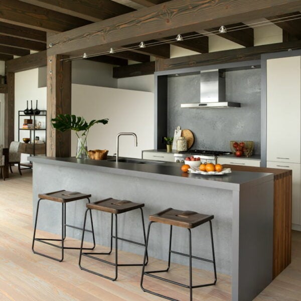 Grey Concrete Kitchen Island With Chairs - StyleMag - Style Degree