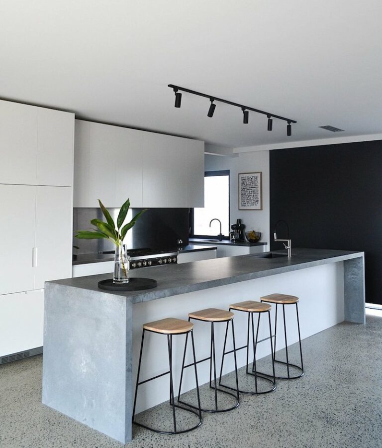 Long Concrete Kitchen Island - StyleMag - Style Degree