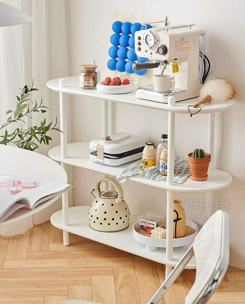 Chic White Rounded Display Shelf | Beautiful & Functional Shelving