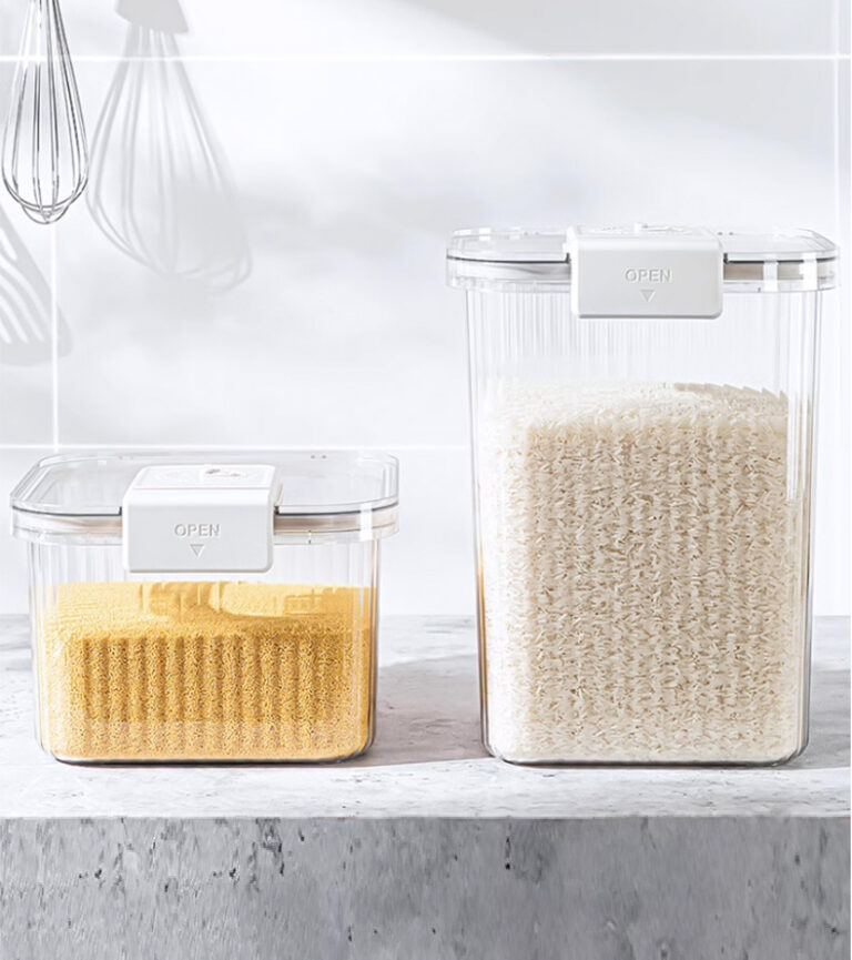 Classy Fluted Airtight Rice Box | With Garlic Storage | Style Degree