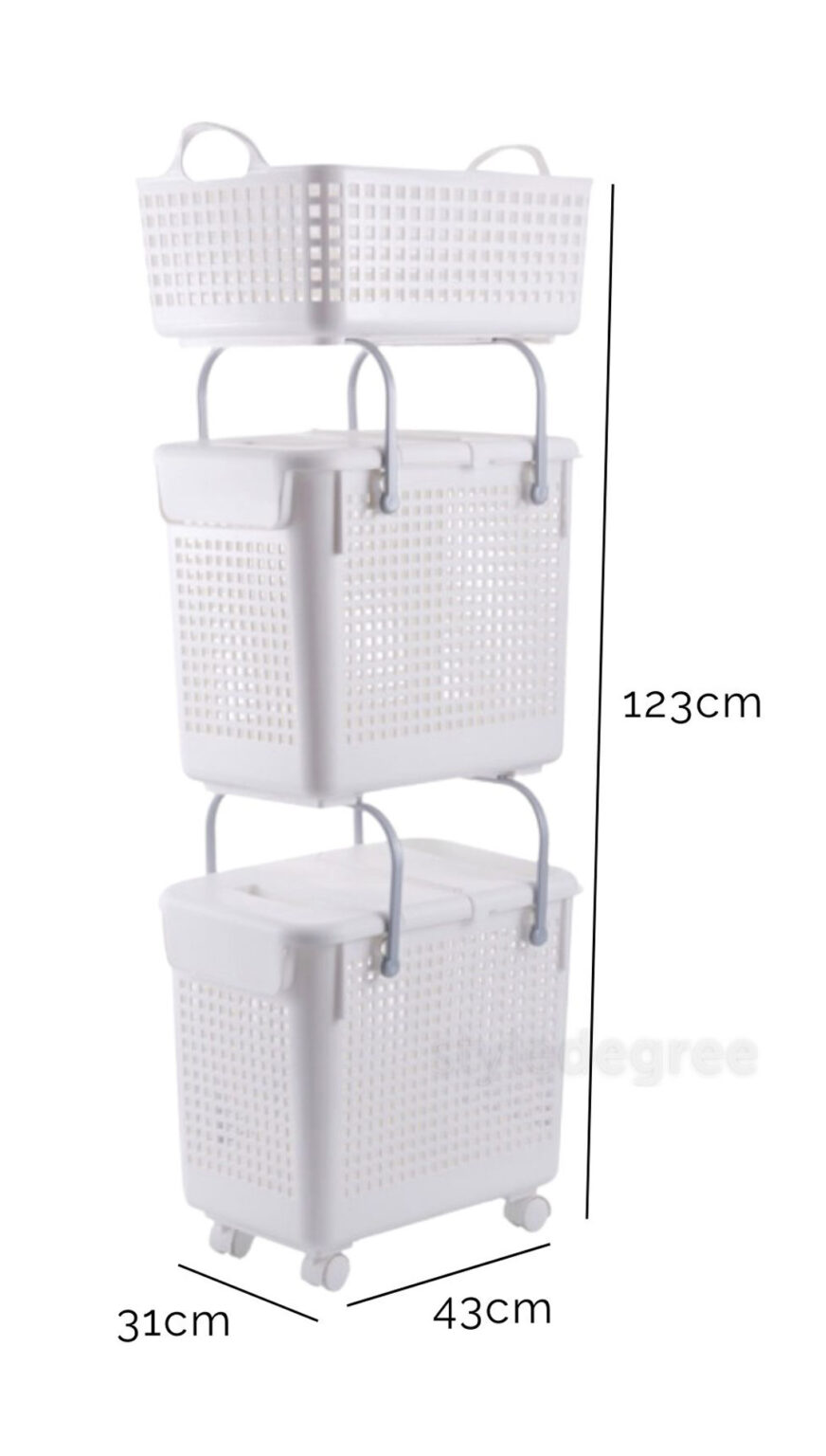 3-In-1 Stackable & Rollable Laundry Basket | Service Yard & Bathroom