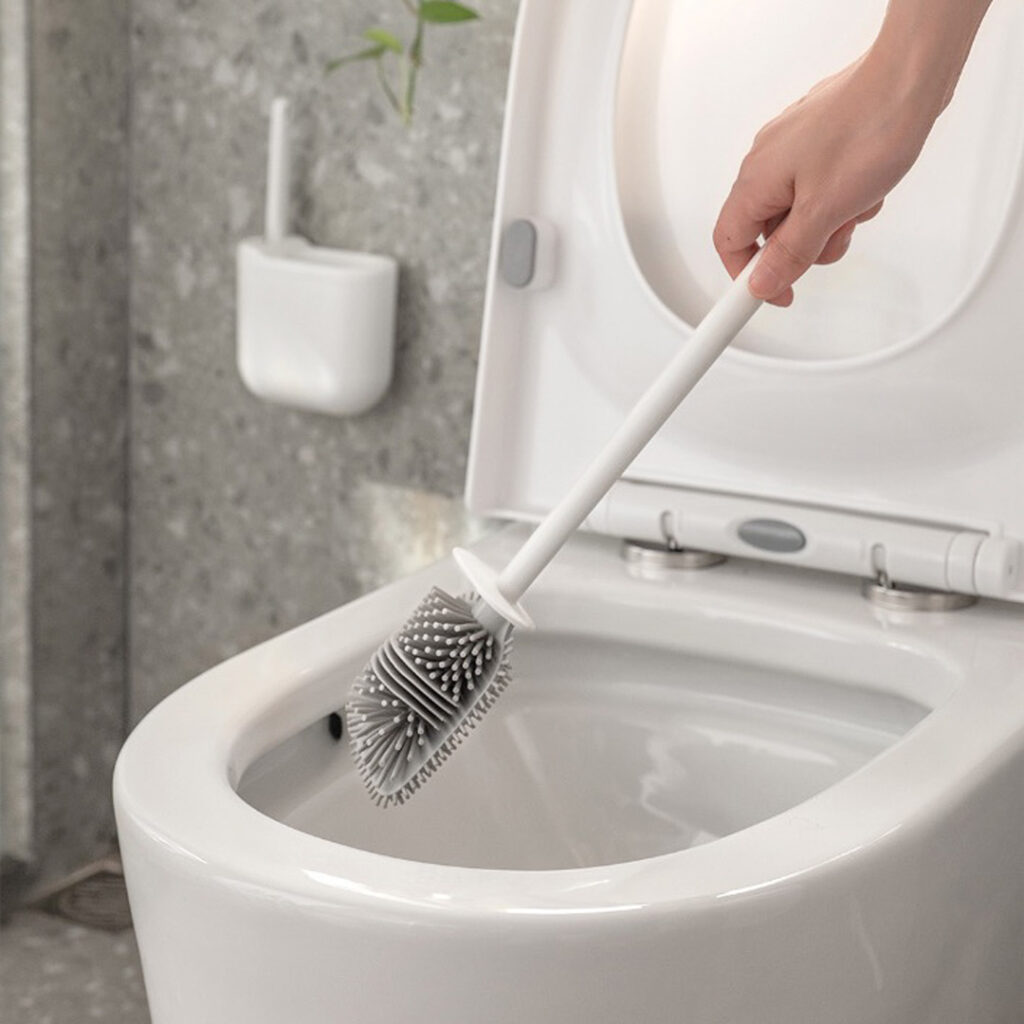 Dual Toilet Bowl Brush Scrub (With Wall Holder) | Bathroom Cleaning