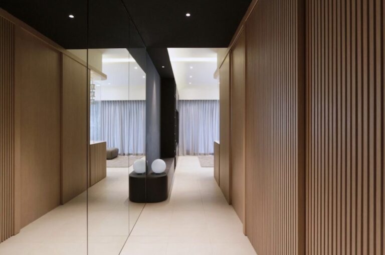 Fluted Wood Cabinets In Entryway - StyleMag - Style Degree