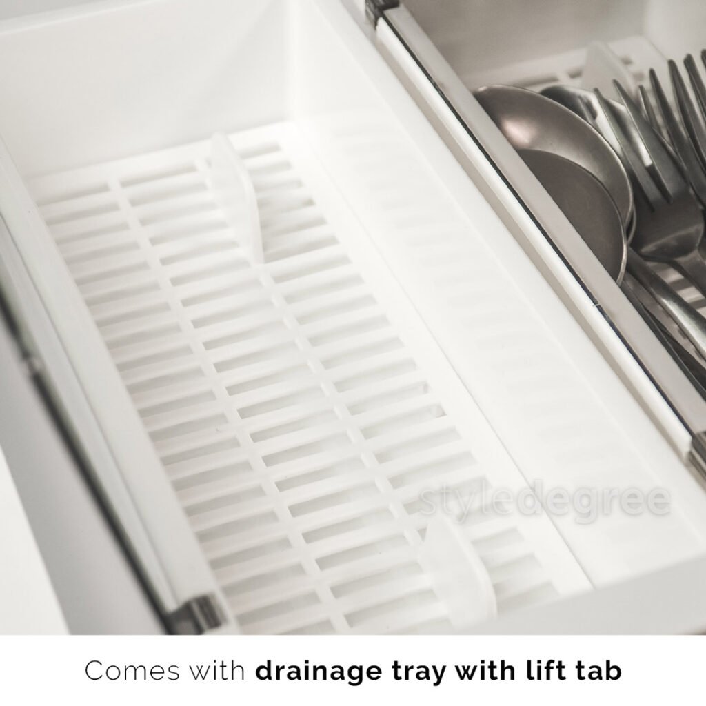 Utensils & Cutlery Drawer Box (With Lid & Drainer) | Drawer Organizers
