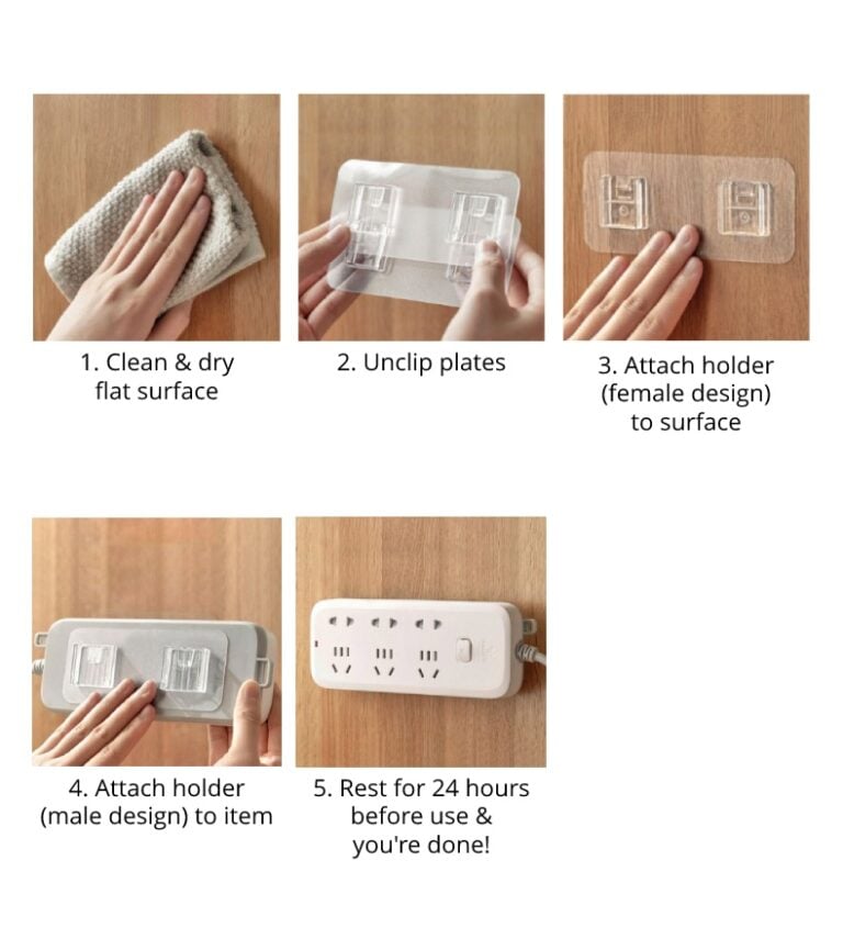 Stick & Clip Wall Mount Holder | Wall Adhesives & Holder