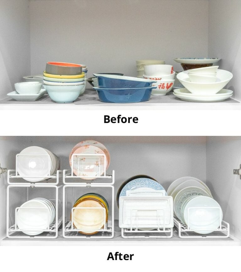 Store&Slide™ Dinnerware Cabinet Organizer | Kitchen Storage
