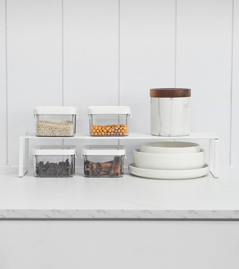 Extendly™ Kitchen Shelf & Countertop Rack | Extendable Design