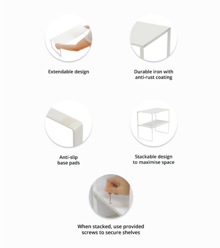 Extendly™ Kitchen Shelf & Countertop Rack | Extendable Design