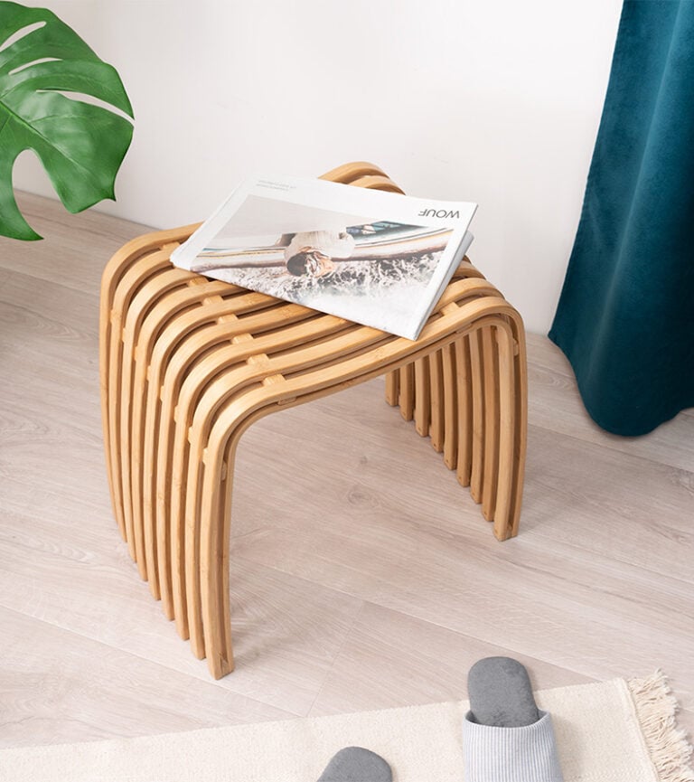 Gaia Fluted Stool Bench - Light - Style Degree